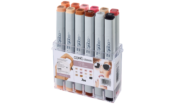 Copic Classic Marker Pen Set of 12 Portrait Colours | Dr Pen
