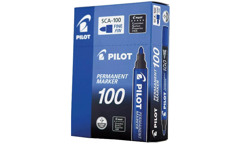 Pilot Permanent Marker 100 Bullet Tip Blue Box of 12 | Dr Pen