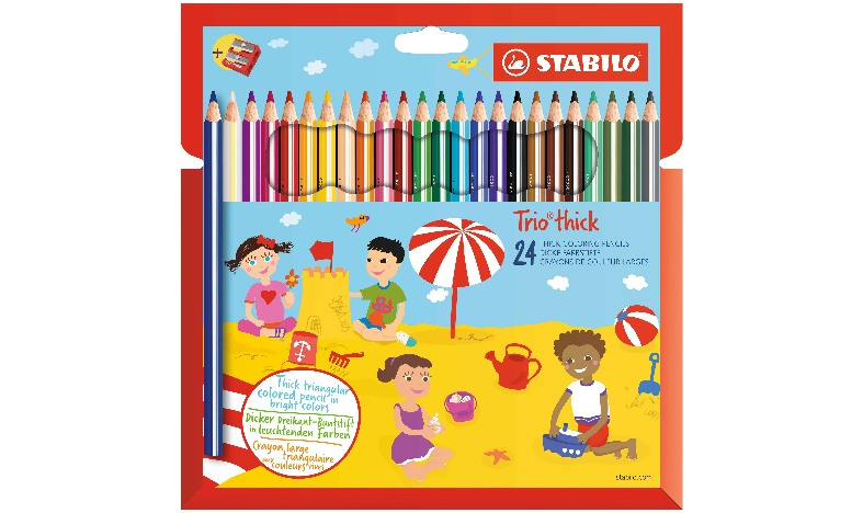 Triangular Colouring Pencil - STABILO Trio thick - Pack of 24 ...