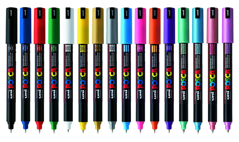 POSCA Markers POSCA PC-1M Extra Fine Tip Markers - Set Of 8 Pastel ...